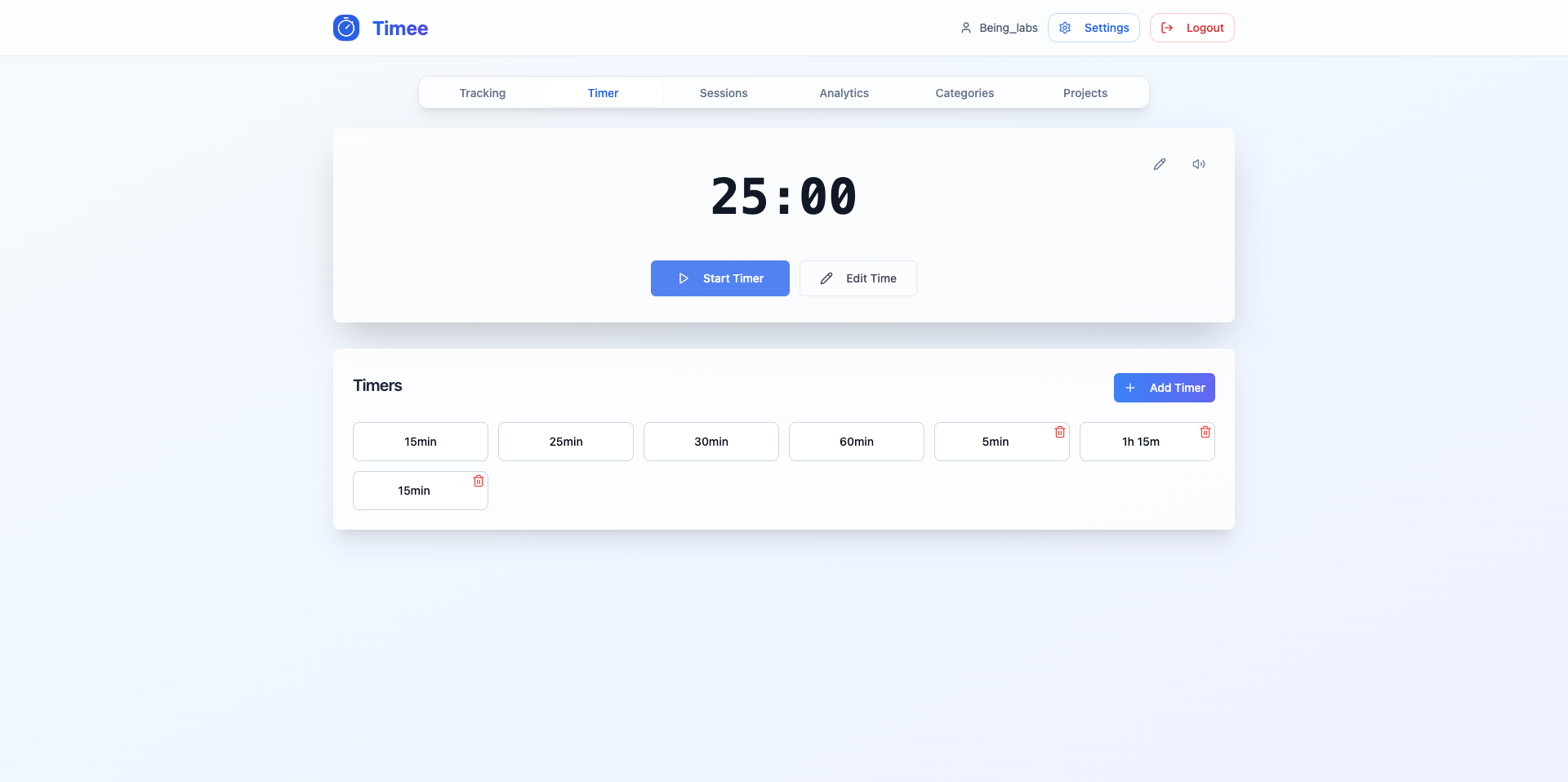 Timee - Smart Time Tracking & Analytics