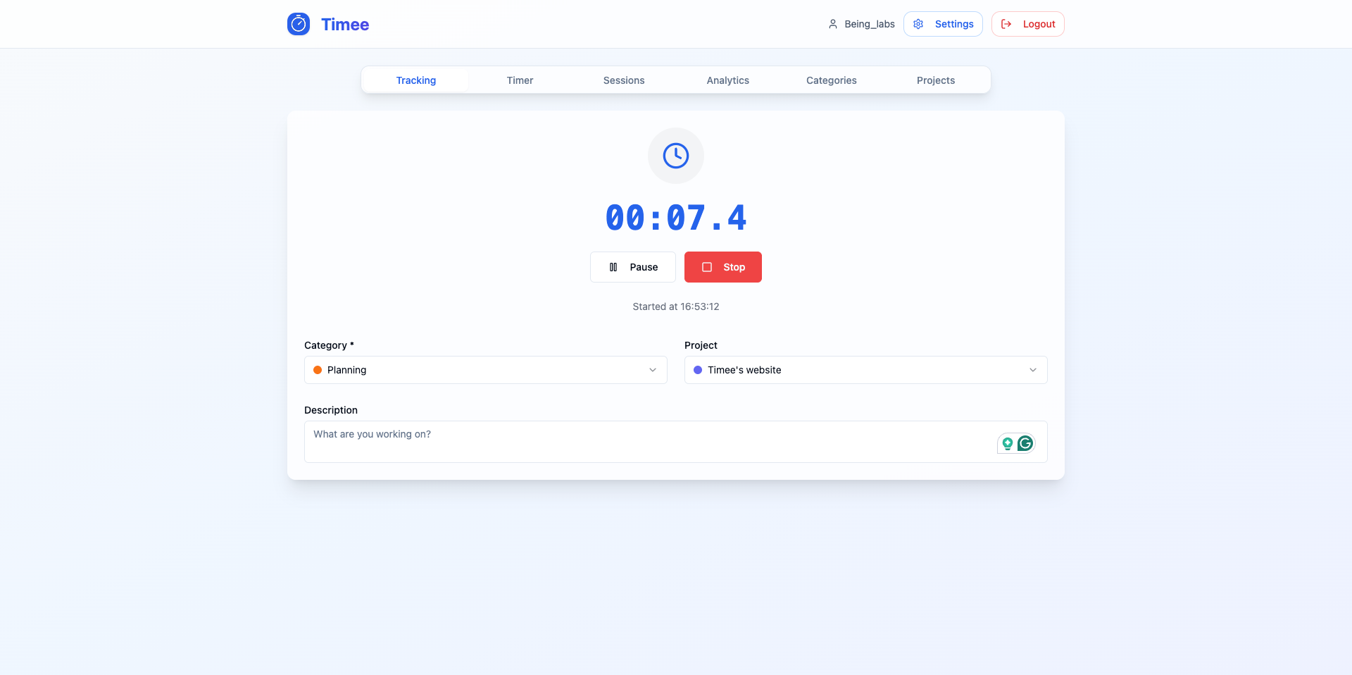 Timee - Smart Time Tracking & Analytics