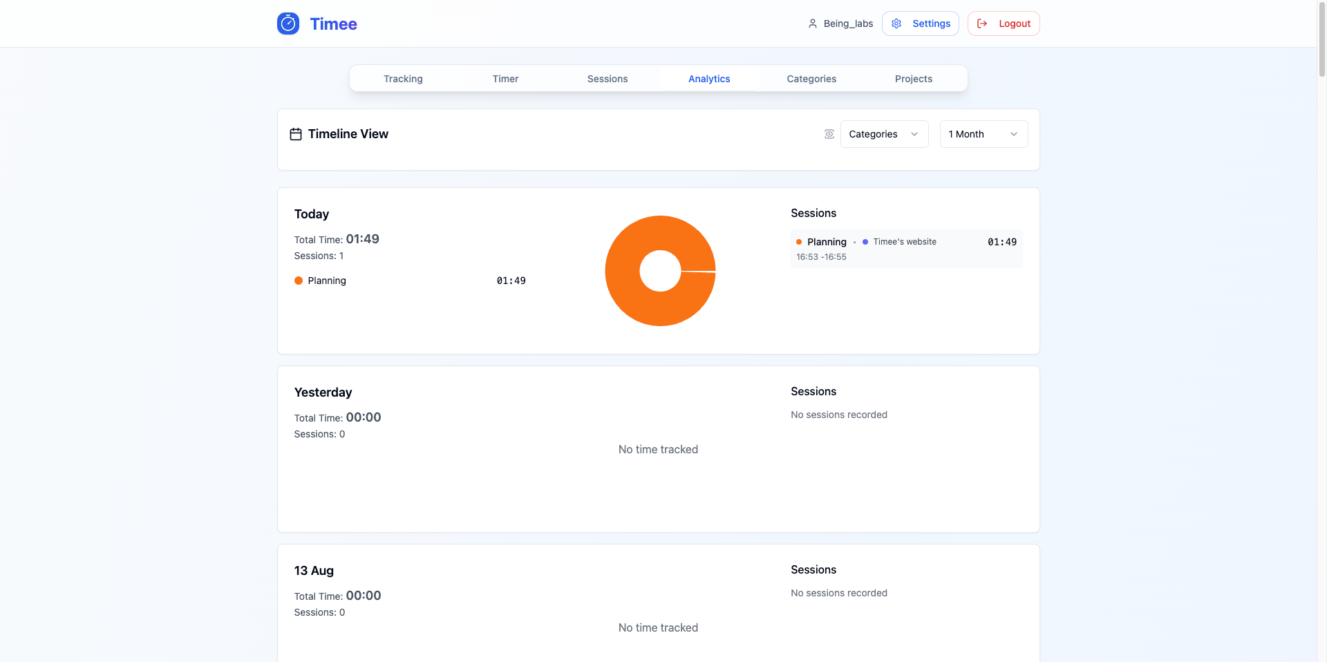 Timee - Smart Time Tracking & Analytics